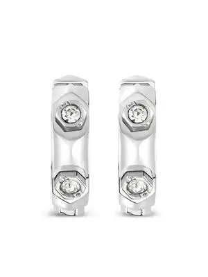 Philipp Plein Stainless Steel Hoop Earrings - Silver