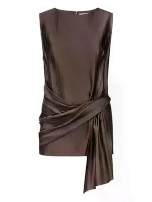Loulou De Saison Fonda Striped Draped Top - Brown