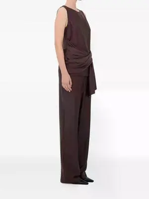 Loulou De Saison Fonda Striped Draped Top - Brown