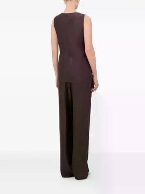 Loulou De Saison Fonda Striped Draped Top - Brown