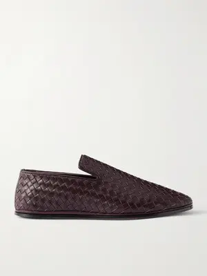 Bottega Veneta Intrecciato Full-grain Leather Slippers
