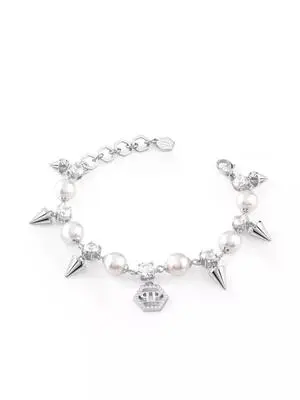 Philipp Plein Spiked Pearls Bracelet - Silver