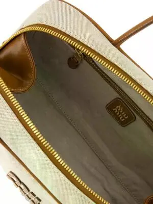 Miu Miu Logo-embroidered Zip Tote