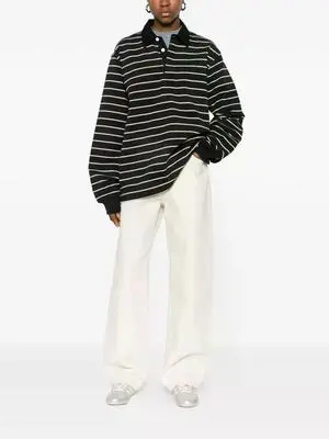 StÜssy Striped Long-sleeve Polo Shirt