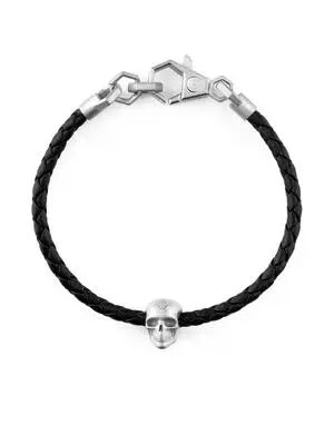 Philipp Plein Braided Leather Bracelet - Silver