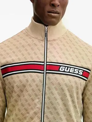 Guess Monogram Zip-fastening Track Jacket - Neutrals