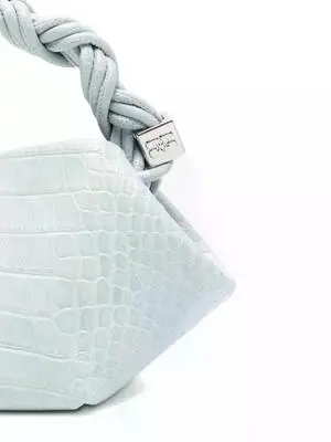 GANNI Croco Mini Satchel With Twisted Handle - Blue