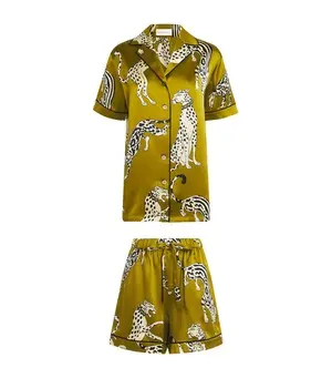 Olivia Von Halle Silk Cheetah Ingo Pyjama Set - Gold