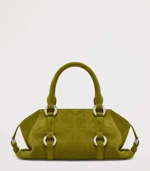 Alexander McQueen Small Suede Farringdon Top-handle Bag - Green
