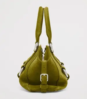 Alexander McQueen Small Suede Farringdon Top-handle Bag - Green