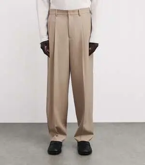 LE17SEPTEMBRE Wool-blend Pleated Straight Trousers
