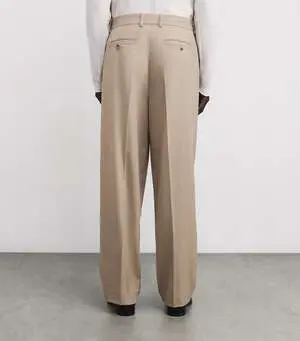 LE17SEPTEMBRE Wool-blend Pleated Straight Trousers