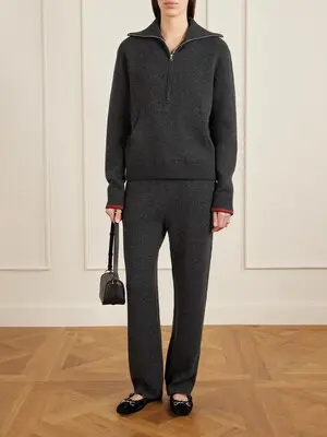 Gucci Striped Wool-blend Half-zip Sweater