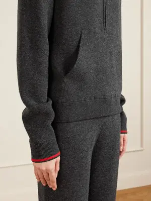 Gucci Striped Wool-blend Half-zip Sweater