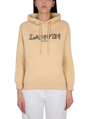 LANVIN Sweatshirt With Logo Embroidery - Beige