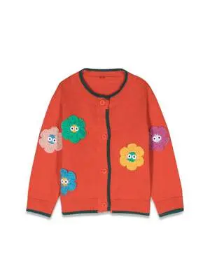 Stella McCartney Cotton Cardigan With Floral Appliqués - Red