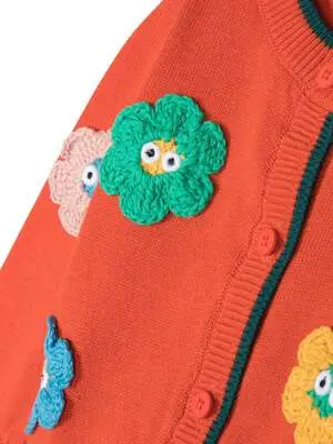 Stella McCartney Cotton Cardigan With Floral Appliqués
