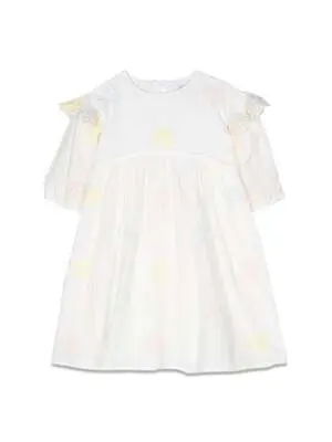 Stella McCartney 3/4 Sleeve Embroidered Dress - Ivory