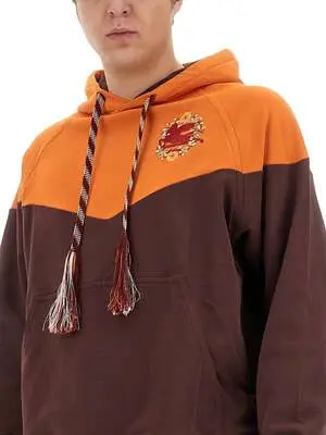 Etro Hooded Sweatshirt With Logo - Orange
