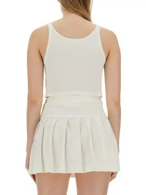 Palm Angels Tank Top With Logo - White