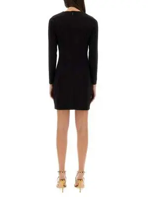 Michael Kors Slim Fit Jersey Dress With Drop Opening - Black