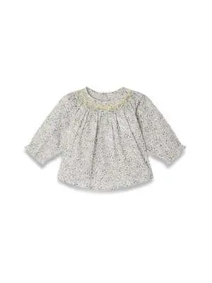 Bonpoint Smocked Blouse - Grey