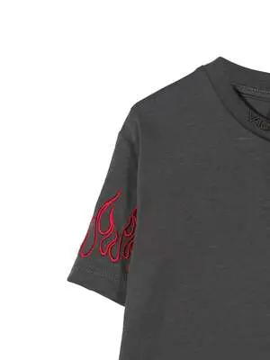VISION OF SUPER M/c Embroidery Red Flames - Charcoal