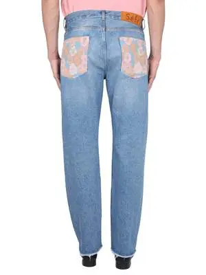 Séfr Jeans With Floral Pattern - Azure