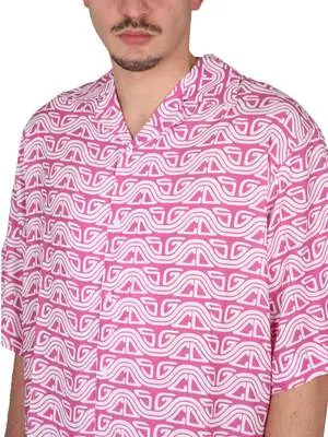 Gcds Monogram Waved Shirt - Fuchsia