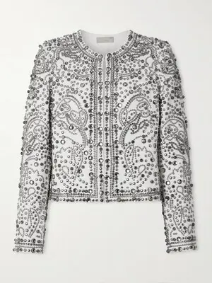 Elie Saab Studded And Crystal-embellished Cady Jacket