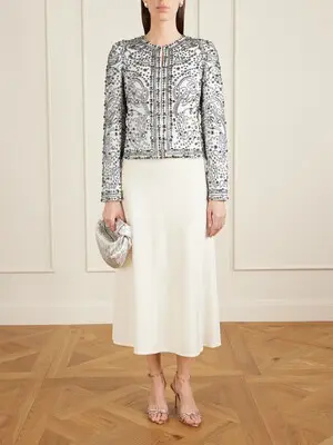 Elie Saab Studded And Crystal-embellished Cady Jacket