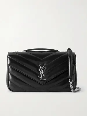 Saint Laurent Loulou Medium Matelassé Leather Shoulder Bag - Black