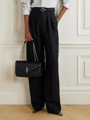Saint Laurent Loulou Medium Matelassé Leather Shoulder Bag - Black
