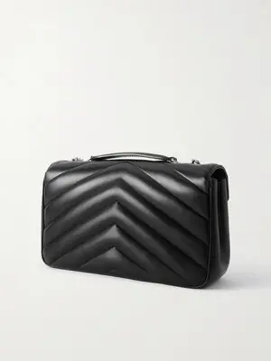 Saint Laurent Loulou Medium Matelassé Leather Shoulder Bag - Black
