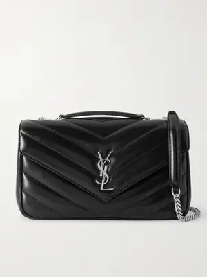 Saint Laurent Loulou Medium Matelassé Leather Shoulder Bag - Black