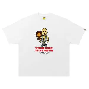 A BATHING APE X Wwe Stone Cold Steve Austin Baby Milo Tee - White