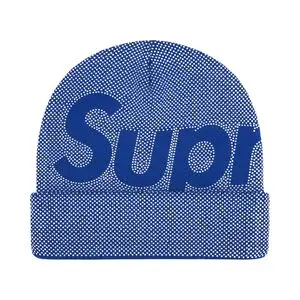 Supreme Studded Knockout Big Logo Beanie - Blue