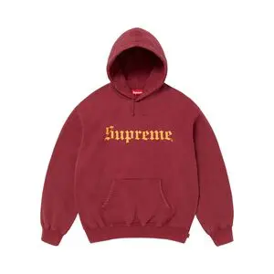 Supreme Washed Old English Hooded Sweatshirt - Red