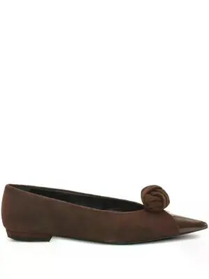 ROTATE BY BIRGER CHRISTENSEN Knot-appliqué Ballet Flats - Brown
