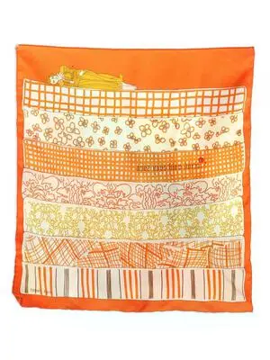 Hermès 2000s Carré 40 Avez Vous Bien Dormi Scarf - Orange