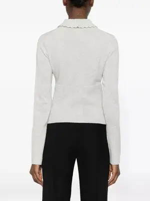 Chloé Logo-knit Cardigan - Grey