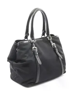 Prada 2000s Leather Trim Tote Bag