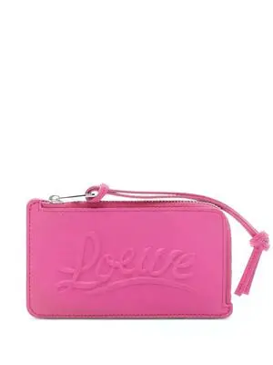 Loewe 2010s Embossed Logo Leather Coin Purse - Pink