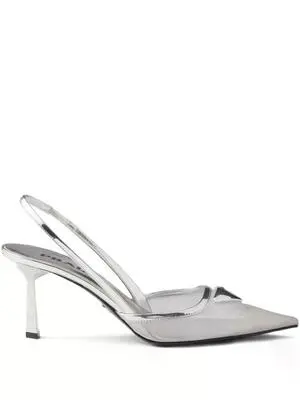 Prada 75mm Triangle-logo Slingback Pumps