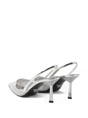 Prada 75mm Triangle-logo Slingback Pumps