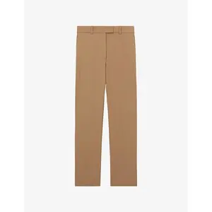 REISS Straight-leg Stretch Wool-blend Trousers - Camel