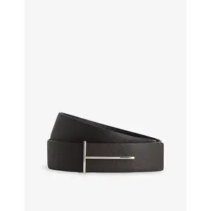 TOM FORD Slim T-buckle Leather Belt - Brown+black