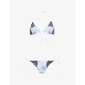 OCEANUS Swirlshell Beaded Bikini Set - Blue Multi
