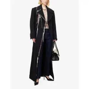 Dries Van Noten Embellished Belted Wool-blend Coat