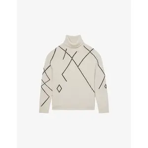 REISS Argyle Roll-neck Wool-blend Jumper